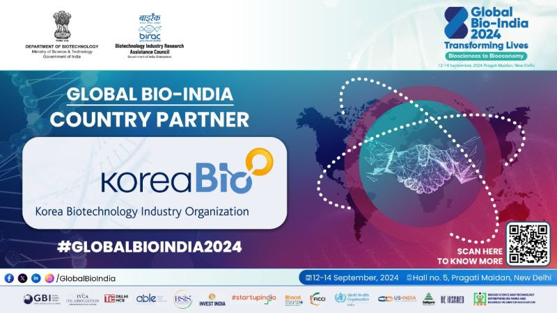 한국바이오협회 및 국내 소부장 기업, 인도 'Global Bio-India 2024' 참가